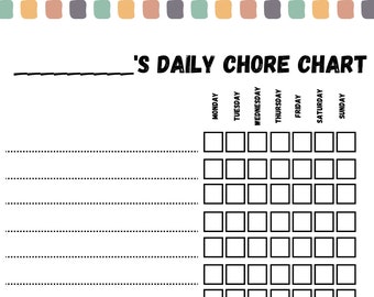 Fun and Customizable Chore Chart for 9 Year Old: 8 Adorable - Etsy