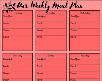 Meal Planner Worksheet - Etsy