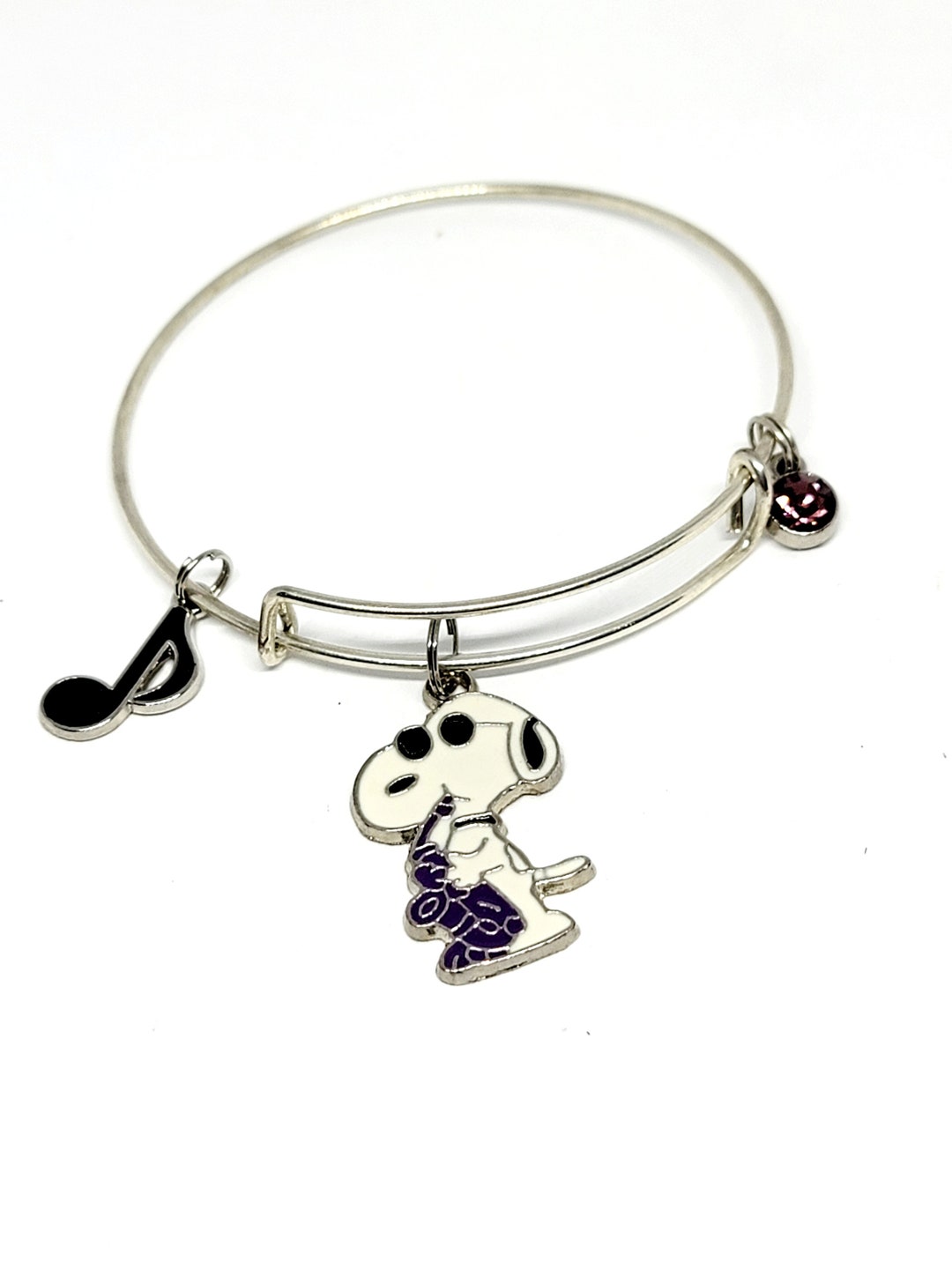 Saxophone Playing Joe Cool Snoopy Bangle Charm Bracelet - Etsy