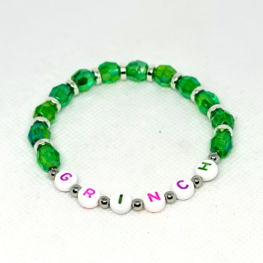 Grinch Beaded Friendship Bracelet - Etsy