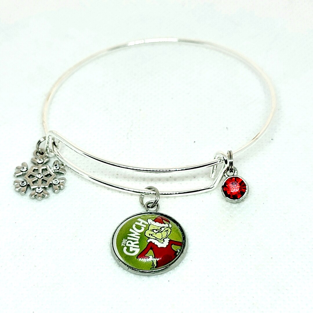 Grinch Bangle Charm Bracelet - Etsy