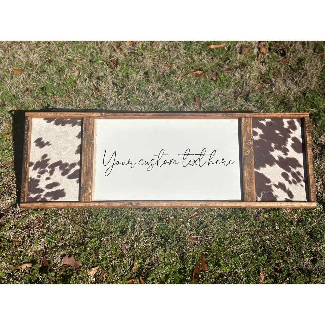 Custom Cowhide Sign - Etsy
