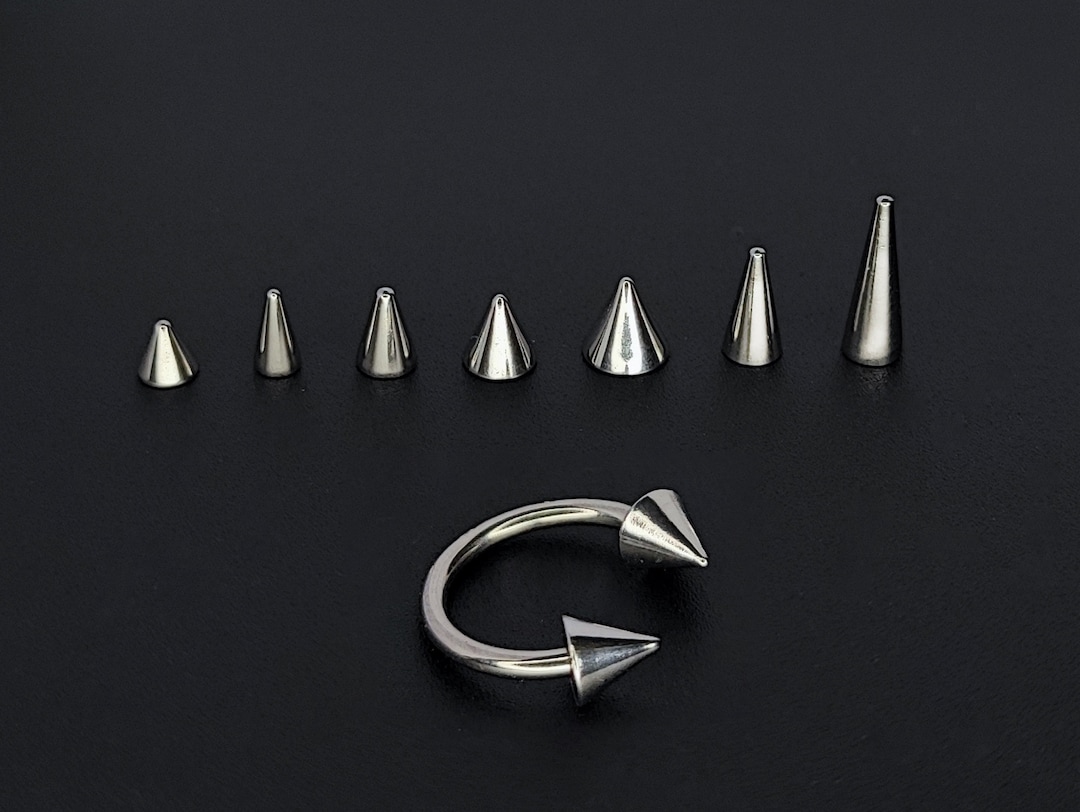 Septum Spike Piercing, Titanium Cone/spike Horseshoe Ring 18G 16G 14G ...