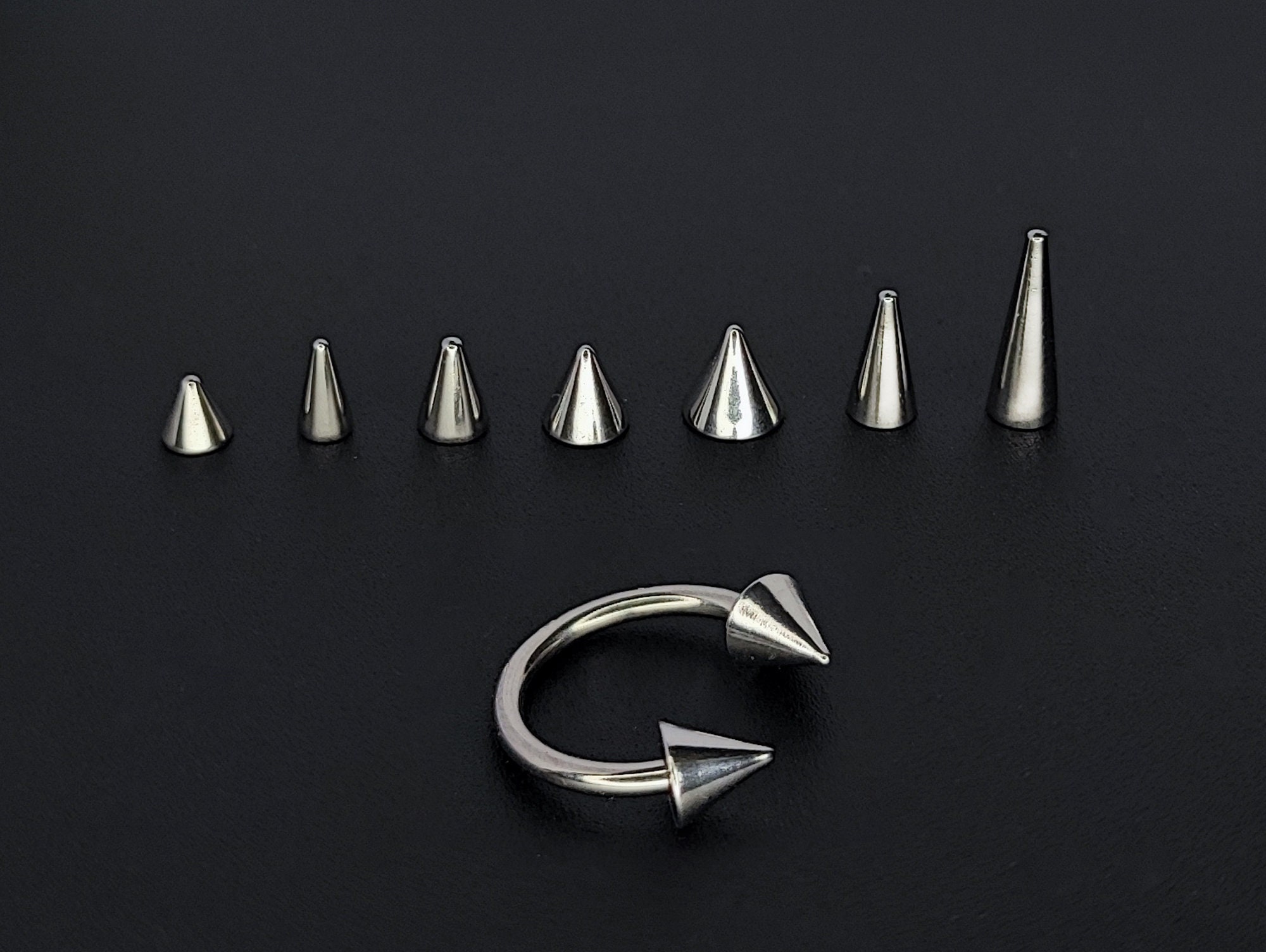 Septum Spike Piercing, Titanium Cone/spike Horseshoe Ring 18G 16G 14G ...