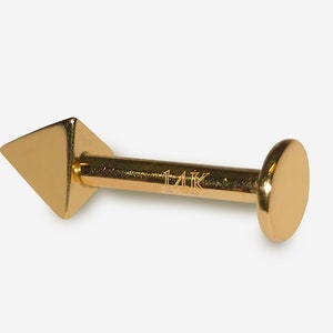 14K Gold Spike Pyramid Labret Stud Lip Jewellery, Lip Piercing Tragus ...