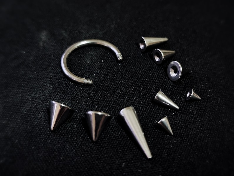 Titanium Spike Septum Ring: 18G 16G 14G Horseshoe Piercing - Etsy