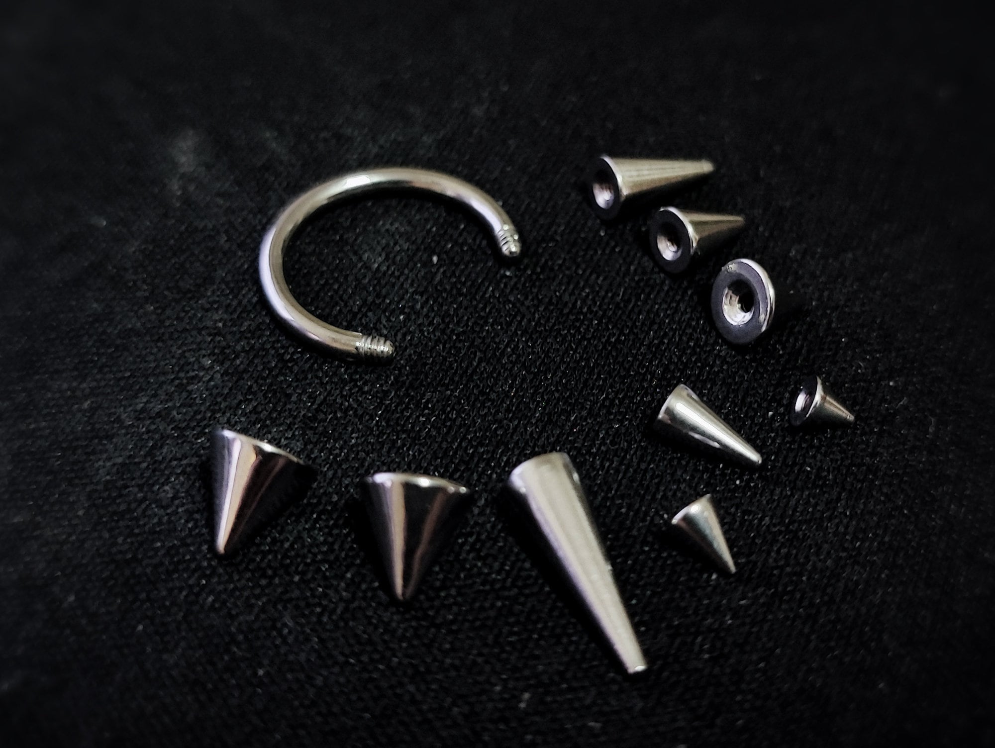 Septum Spike Piercing, Titanium Cone/spike Horseshoe Ring 18G 16G 14G ...
