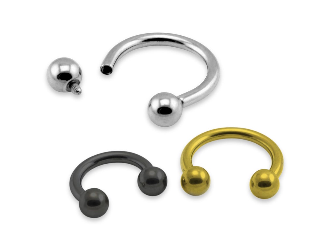 Titanium Internally Threaded Circular Barbell: Septum, Lip, Helix ...