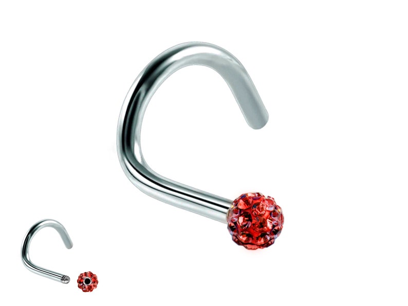 Titanium Nostril Screw: Disco Ball Crystal Nose Piercing (20G/18G/16G ...