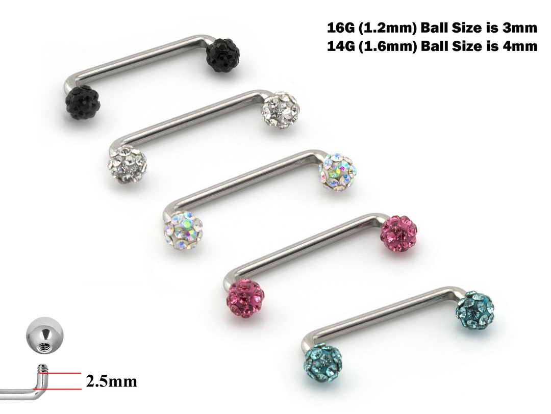 Titanium Surface Piercing: Disco Ball Crystal Body Jewelry (16G/14G) - Etsy