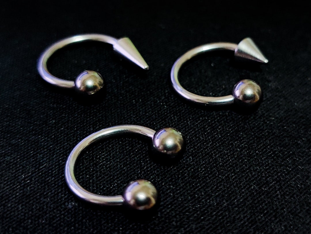 Spike Horseshoe Piercing Septum Jewelry Ball / Cone / Spike, Lip Ring ...