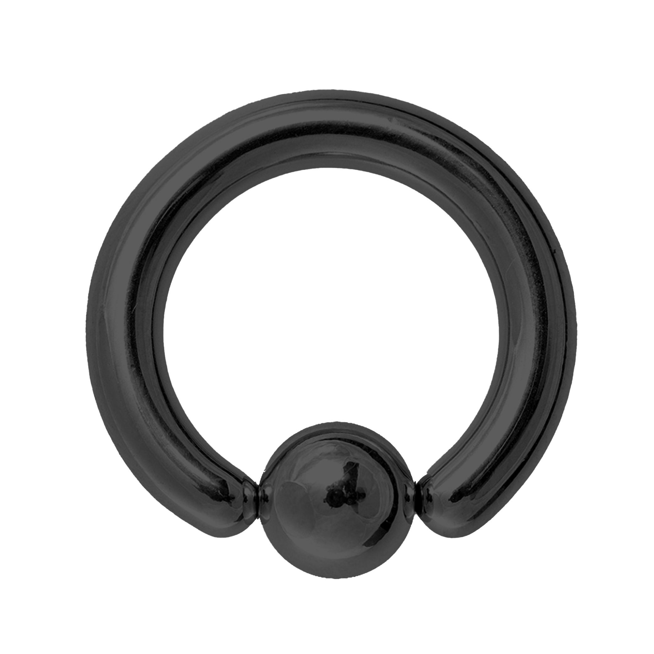 Black Septum Ball Hoop Captive Ring, Closure Ball and Spring Ball BCR ...