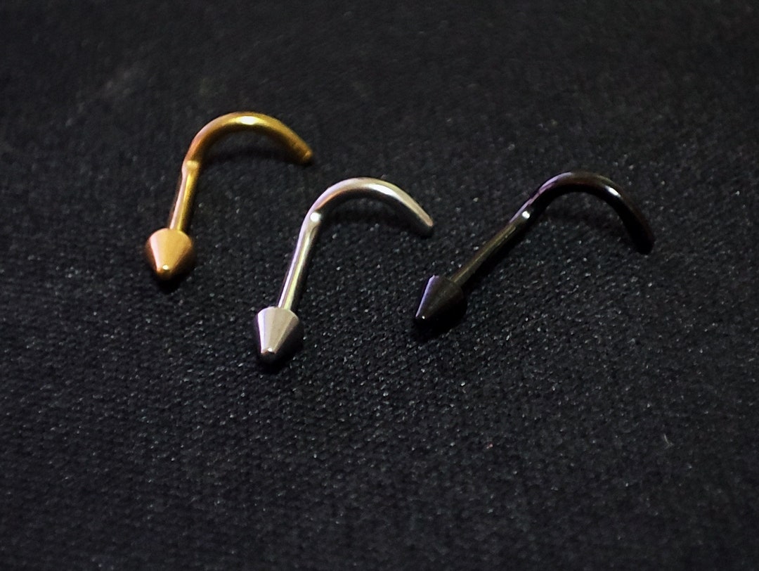 Spike Nose Screw Titanium Nose Piercing - 18G Nose Stud With Cone/spike ...