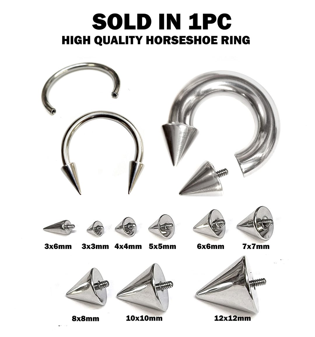 Titanium Cone Septum Horseshoe: Internally Threaded Body Piercing - Etsy