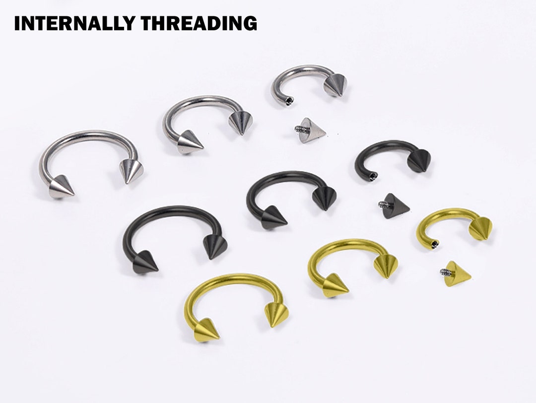 Titanium Internally Threaded Spike Circular Piercing Body Jewelry Cone ...