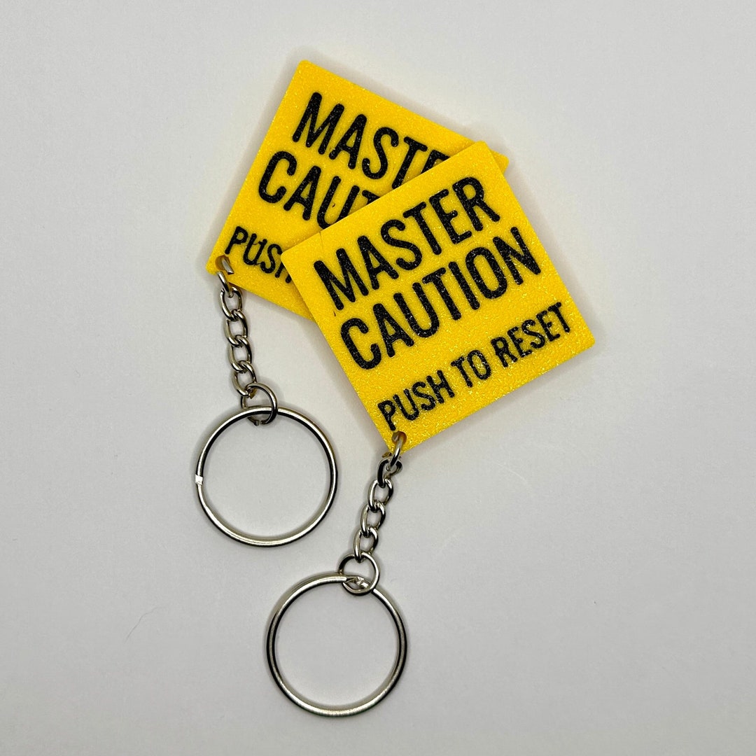 Master Caution Jet Airliner Style Button Keyring A Must for Aviation ...