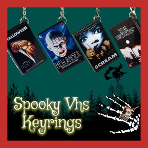 Horror Edition Mini VHS Keyrings - Nostalgic Minature Films Keychain ...
