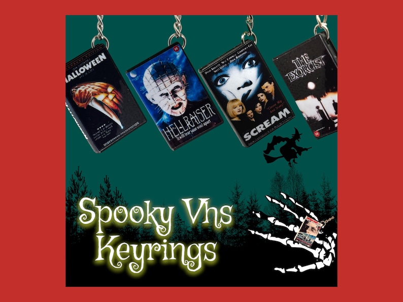 Horror Edition Mini VHS Keyrings - Nostalgic Minature Films Keychain ...