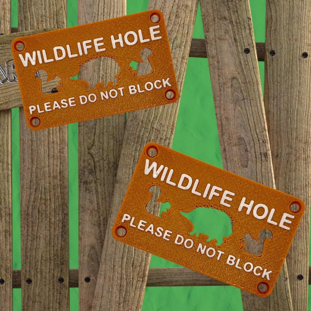 Wildlife Hole Sign for Garden Hedgehog Squirrels Etc Highway Mini Screw ...
