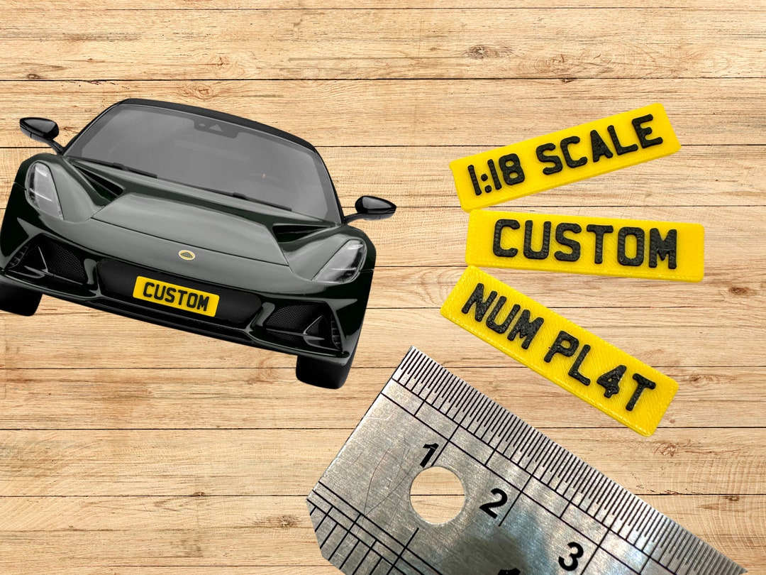 Plastic Number Plates for Scale Model Cars 1/10 1/12 1/18 1/24 1/32 ...
