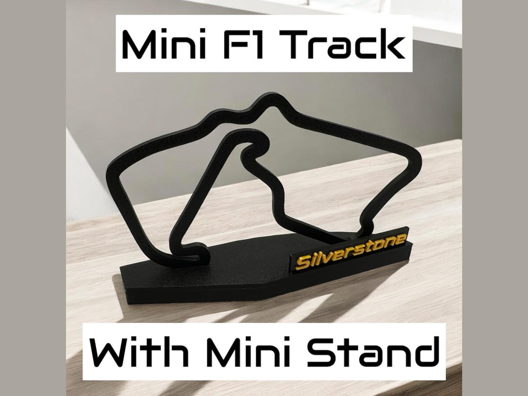 F1 Silverstone Mini 3D Track Outline With Free Custom Stand - 15x15x4 ...
