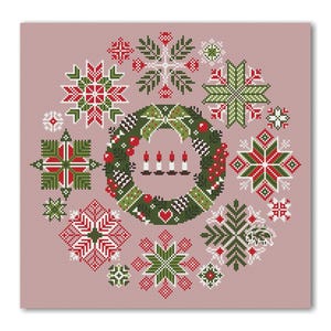Advent Wreath Sampler, Merry Christmas Ornament PDF Pattern, Winter ...
