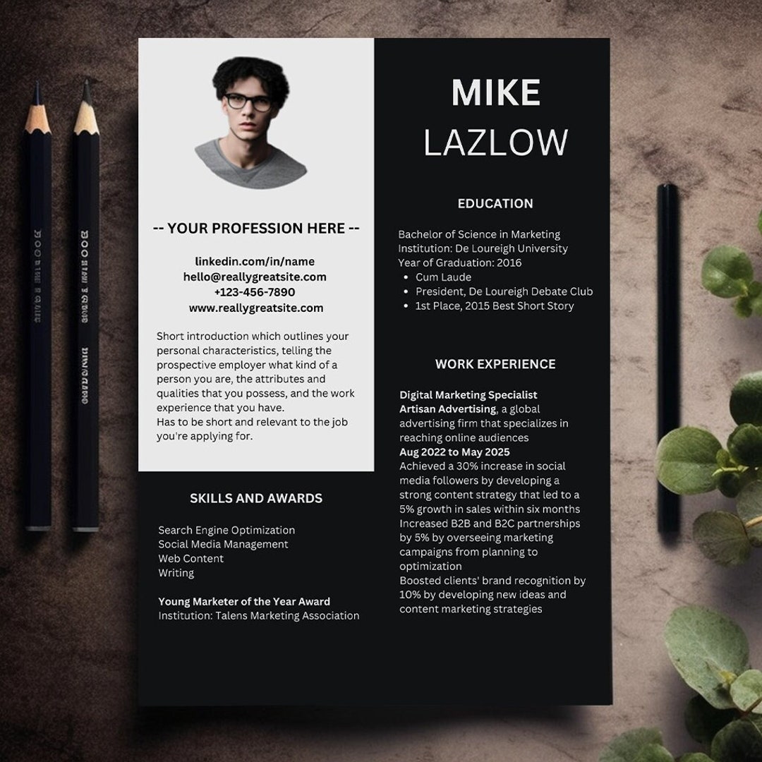 Customizable Academic CV Men, Research Resume Template, CV Academic, Cv ...