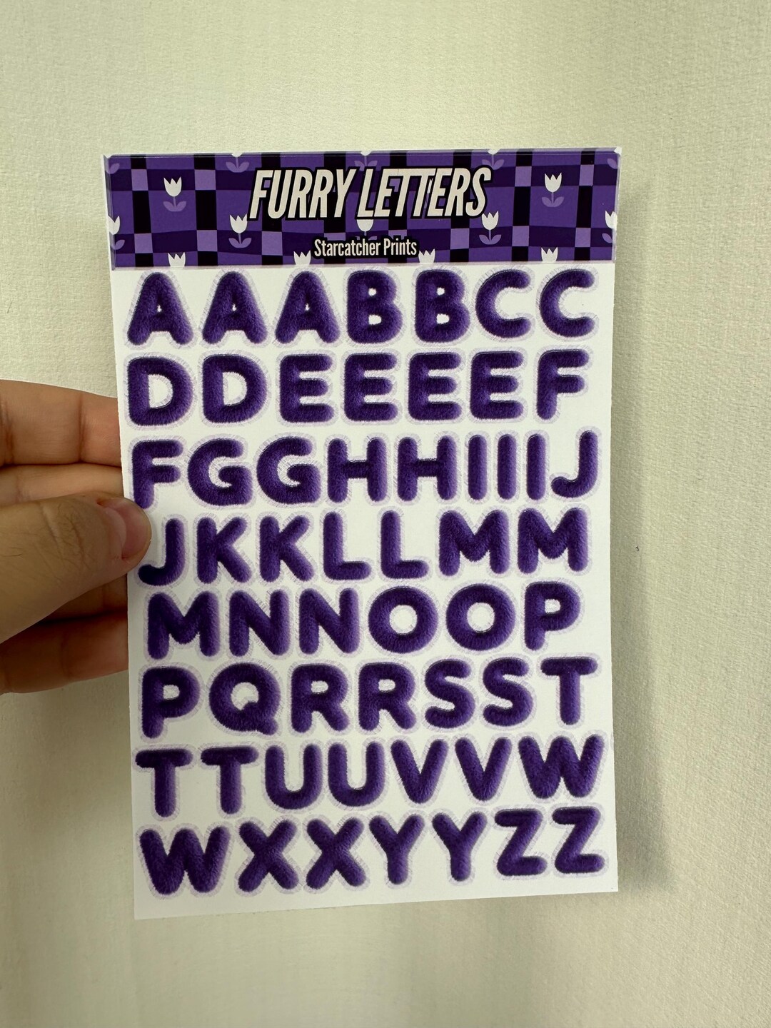 Furry Letters Sticker Sheet, Junk Journaling Sticker Sheets, Kiss Cut ...
