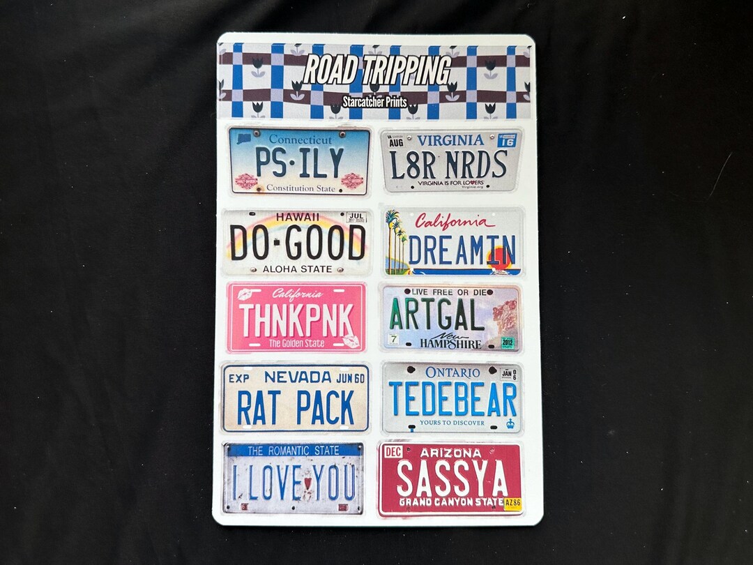 Road Tripping Sticker Sheet, Junk Journaling Sticker Sheets, Kiss Cut ...