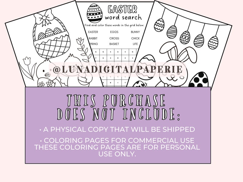Hoppy Easter Coloring and Activity Book Digital Download Printable ...