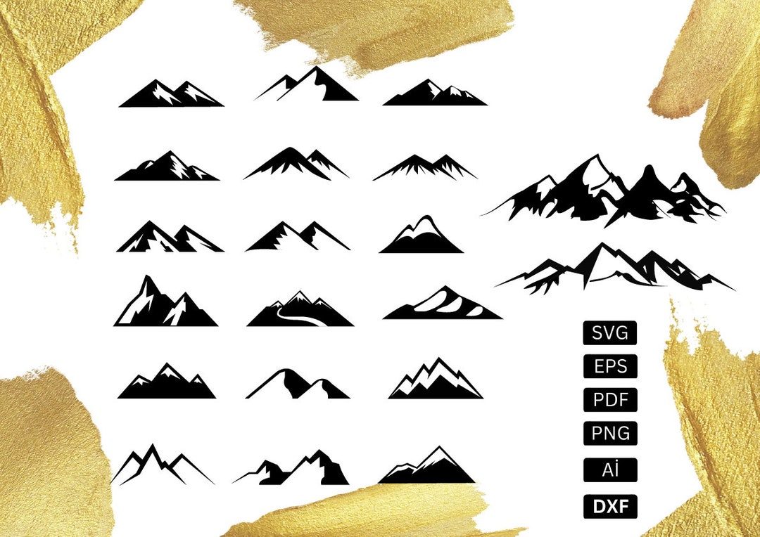Mountains SVG-DXF 20 Bundle /mountain Clipart / Travel Svg /mountain ...