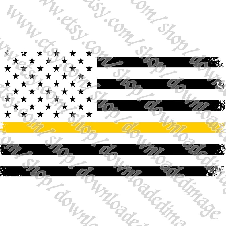 Thin Gold Line Distressed Flag SVG, 911 Dispatch PNG, 911 Dispatcher ...