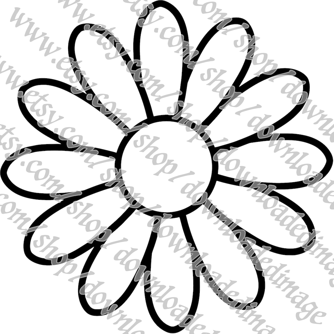 Daisy SVG, Flower PNG, AI, Daisy Outline for Cricut - Etsy