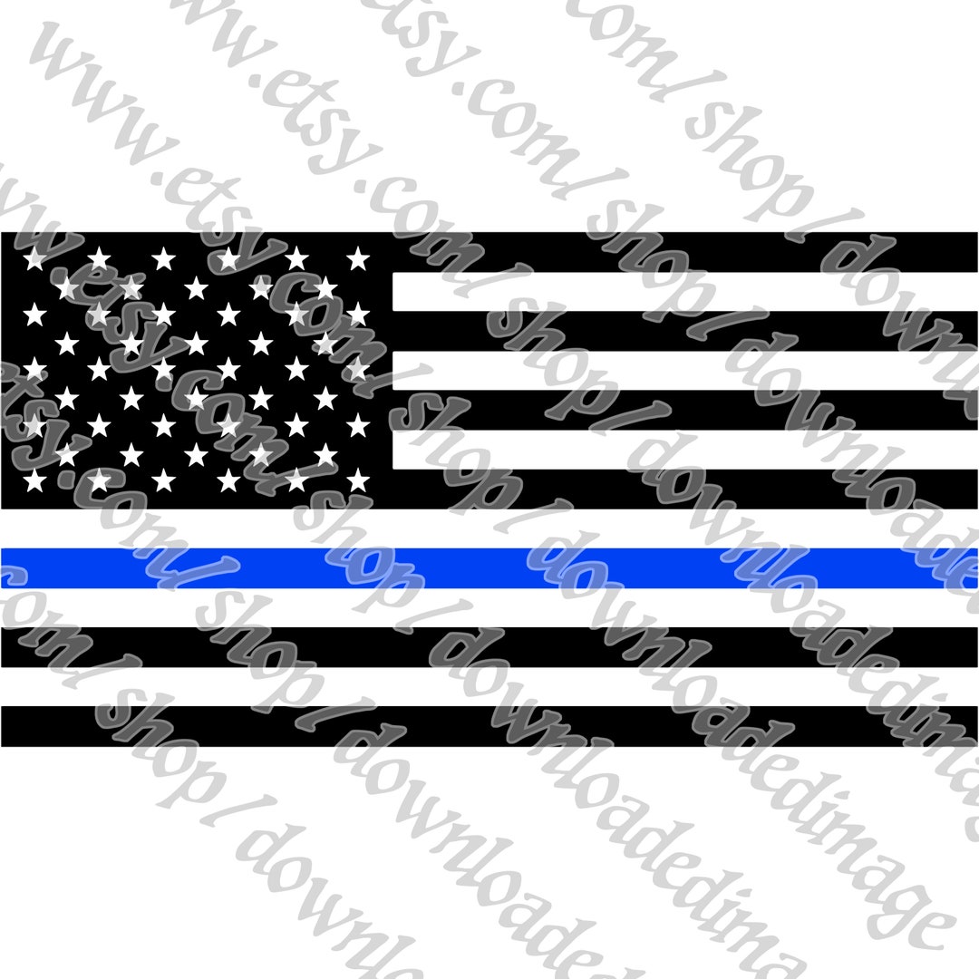 Thin Blue Line Flag SVG, Police Flag PNG, Law Enforcement AI, Jpf - Etsy