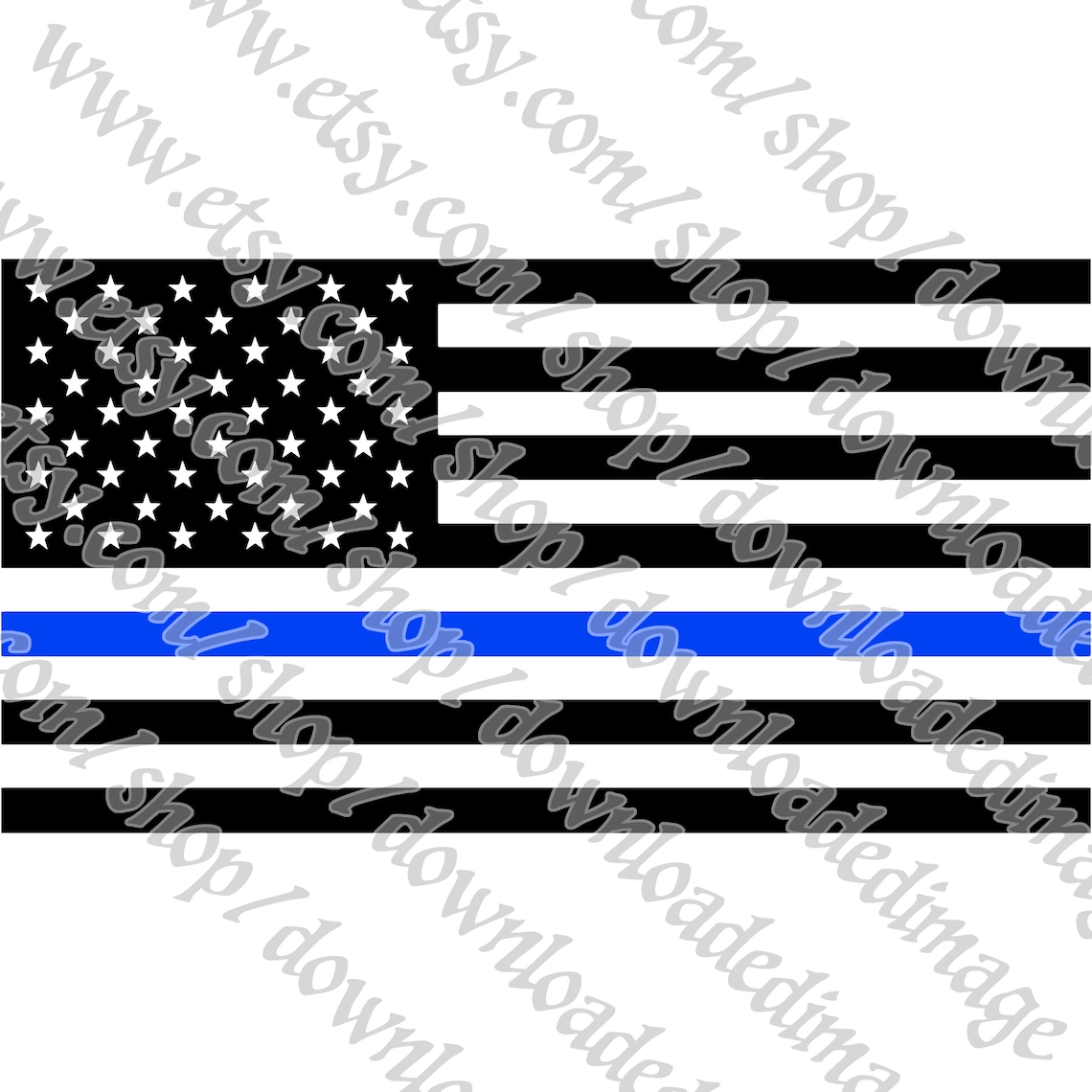 Thin Blue Line Flag SVG, Police Flag PNG, Law Enforcement AI, Jpf - Etsy