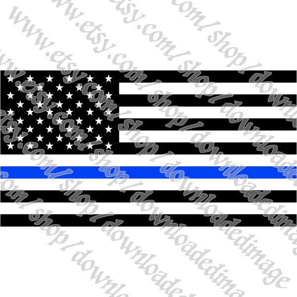 Thin Blue Line Flag Svg - Etsy