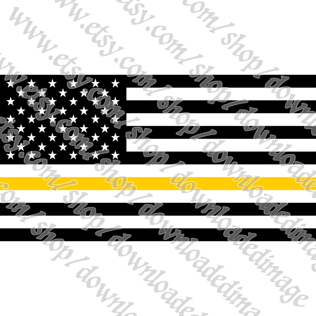 Thin Gold Line Flag SVG, 911 Dispatcher Flag PNG, 911 Dispatch AI - Etsy