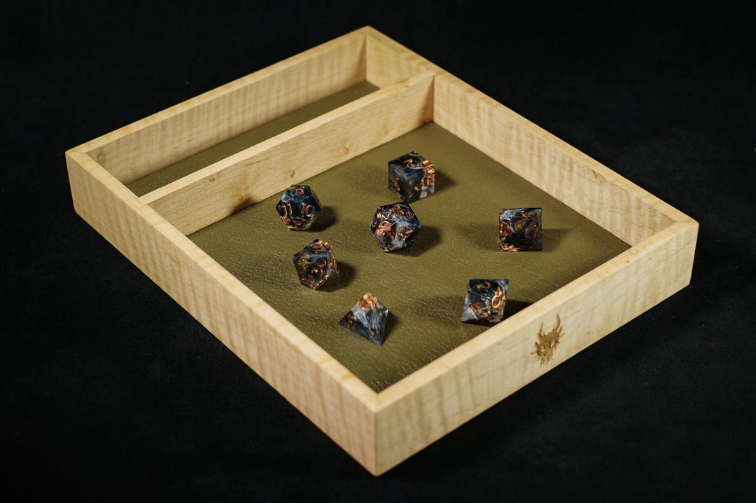 Handcrafted Curly Maple Wood Dice Tray: D&D, Pathfinder, Ttrpg - Etsy
