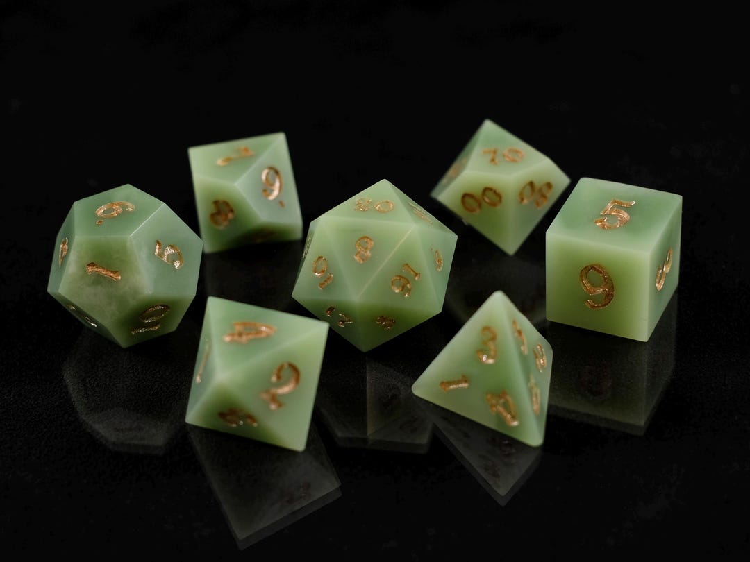 Jade Shard Premium Dnd Dice Set - Handmade Sharp Edge Resin Dice, Great ...