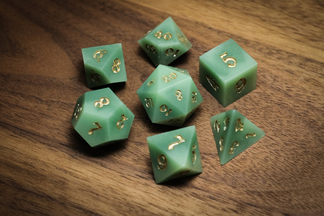 Jade Shard Premium Dice Set Handmade Sharp Edge Resin Dice for Dungeons ...