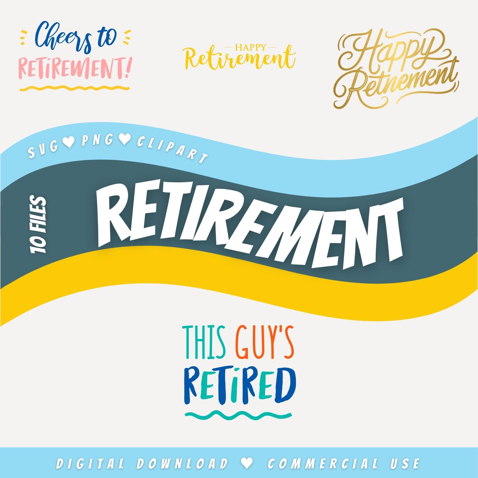 Retirement SVG PNG Clip Art Bundle Saying for Cricut Pension Women Mega ...