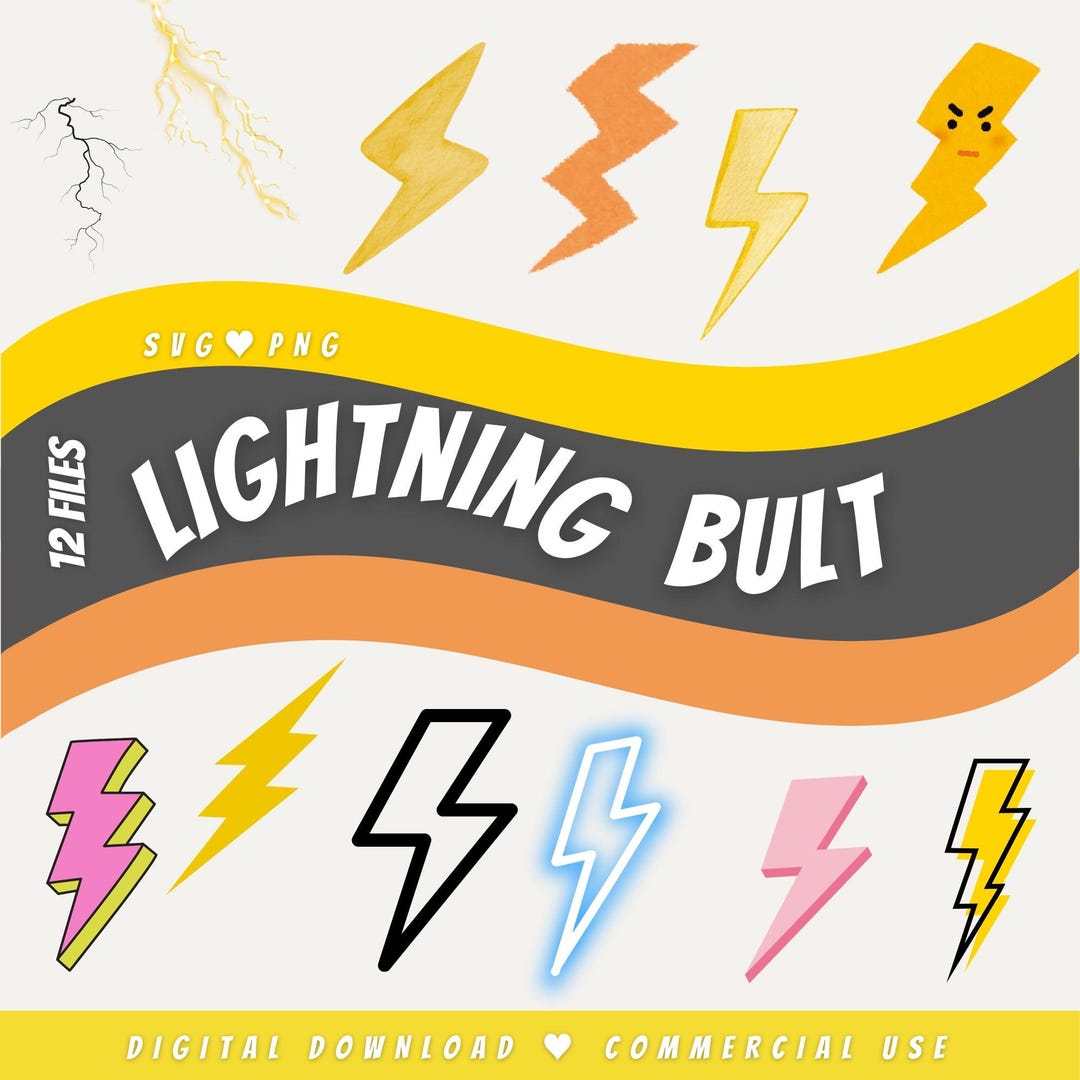 Lightning Bult SVG, Lightning PNG, Thunder Clipart Image, Lightning ...
