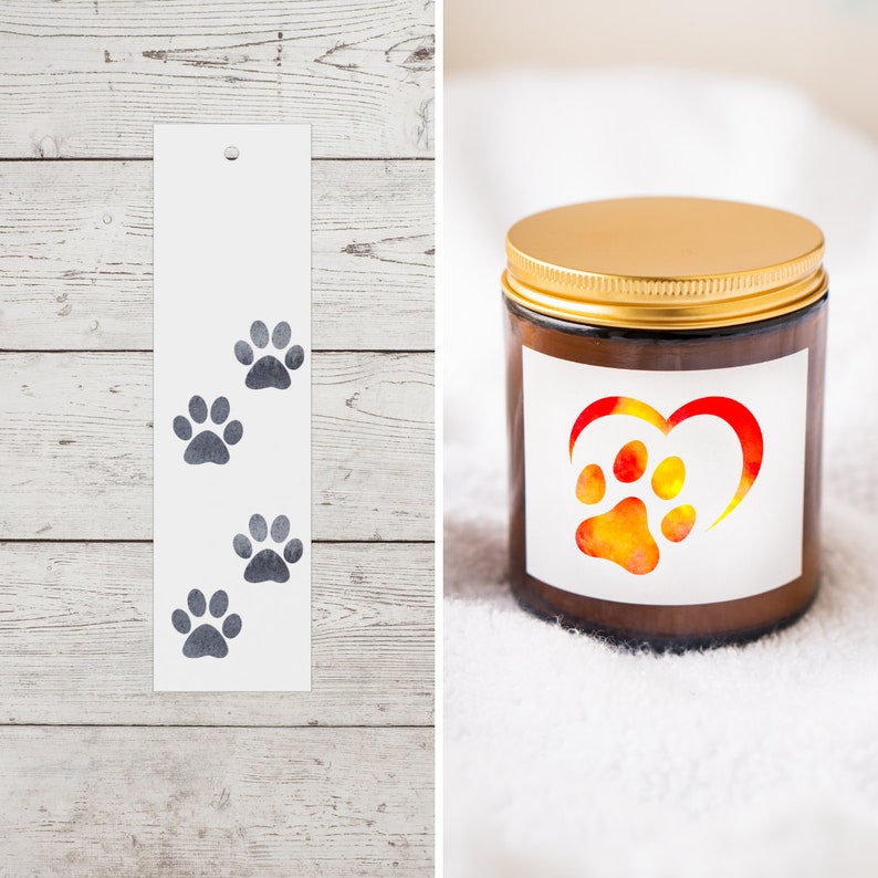 Paw Print Watercolor SVG PNG Clipart Bundle Files for Cricut Dog Mega ...