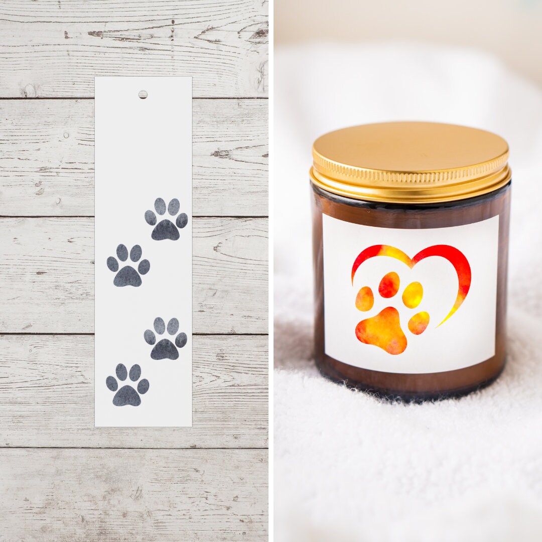 Paw Print Watercolor SVG PNG Clipart Bundle Files for Cricut Dog Mega ...