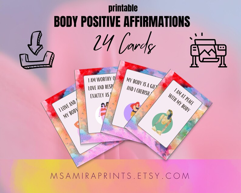 Digital Body Positive Affirmations Cards Deck | Printable Self-love ...