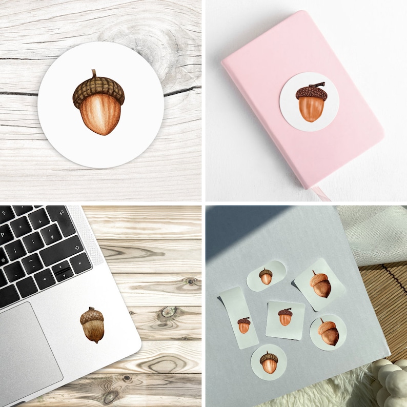 Acorn Watercolor SVG PNG Clipart Bundle Files for Cricut Fall Mega Pack ...