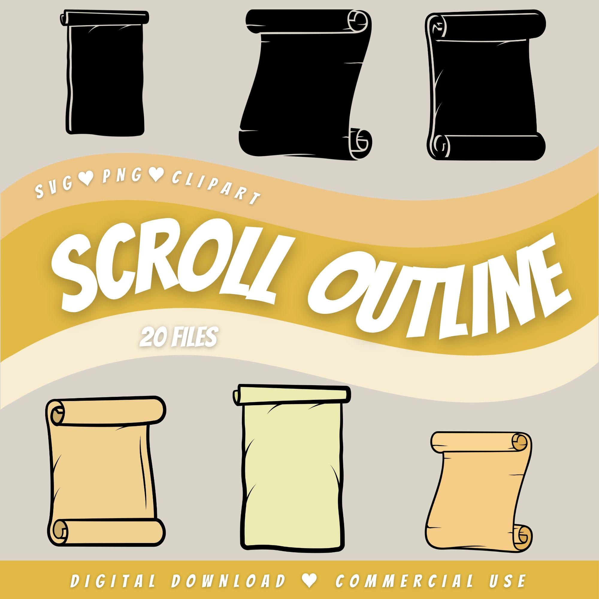 Scroll Outline SVG PNG Dxf Eps Clipart Bundle Icons Cricut Mega Pack ...