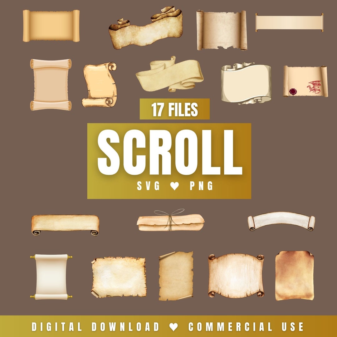 Buy Scroll SVG PNG Clipart Bundle Files for Cricut Mega Pack Silhouette ...