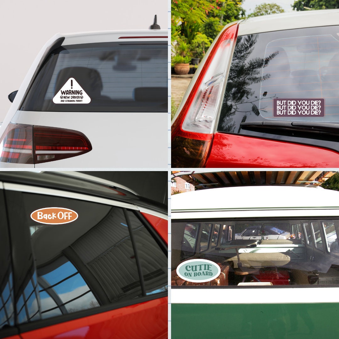 Car Bumper Sticker SVG PNG Clipart Bundle Files for Cricut Mega Pack ...