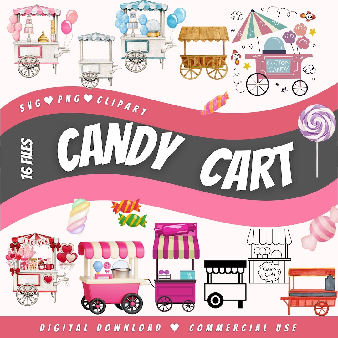 Candy Cart SVG PNG Bundle Files for Cricut Treats Mega Pack Silhouette ...